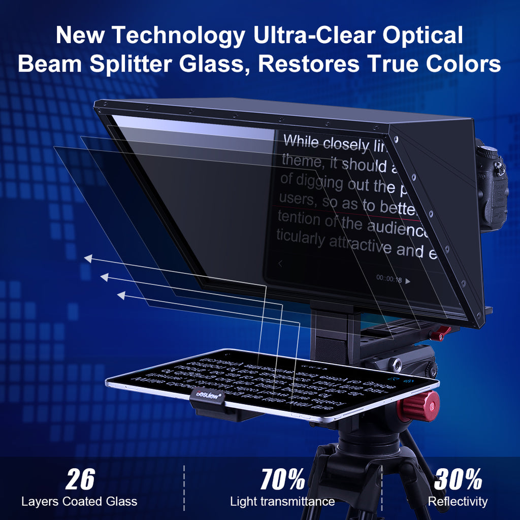 Desview TP170 17 inch Teleprompter Portable Pad Tablets Horizontal Ver
